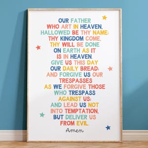 The Lords Prayer Kids Printable Poster Christian Classroom Decor ...