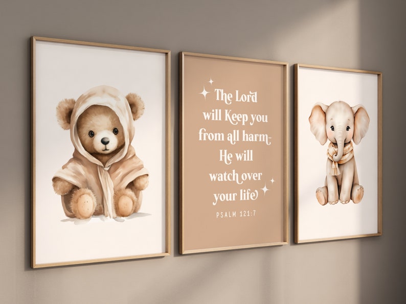 Psalm 121 Wall Art Printable Boho Christian Nursery Wall Art Children ...