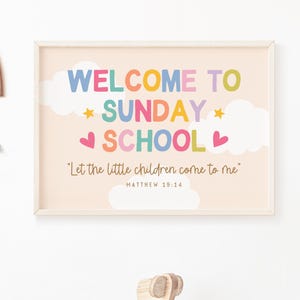 Welcome to Sunday School Poster Colorful Sunday School Classroom Decor ...