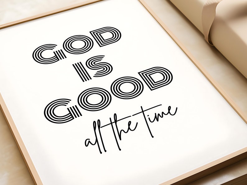 God is Good All the Time Print Retro Christian Wall Art Cool Christian ...