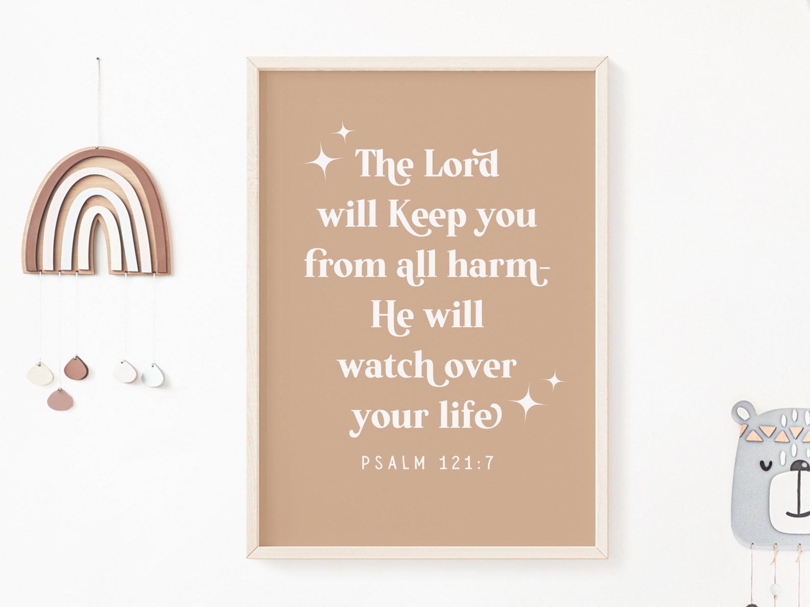 Psalm 121 Wall Art Printable Boho Christian Nursery Wall Art Children ...