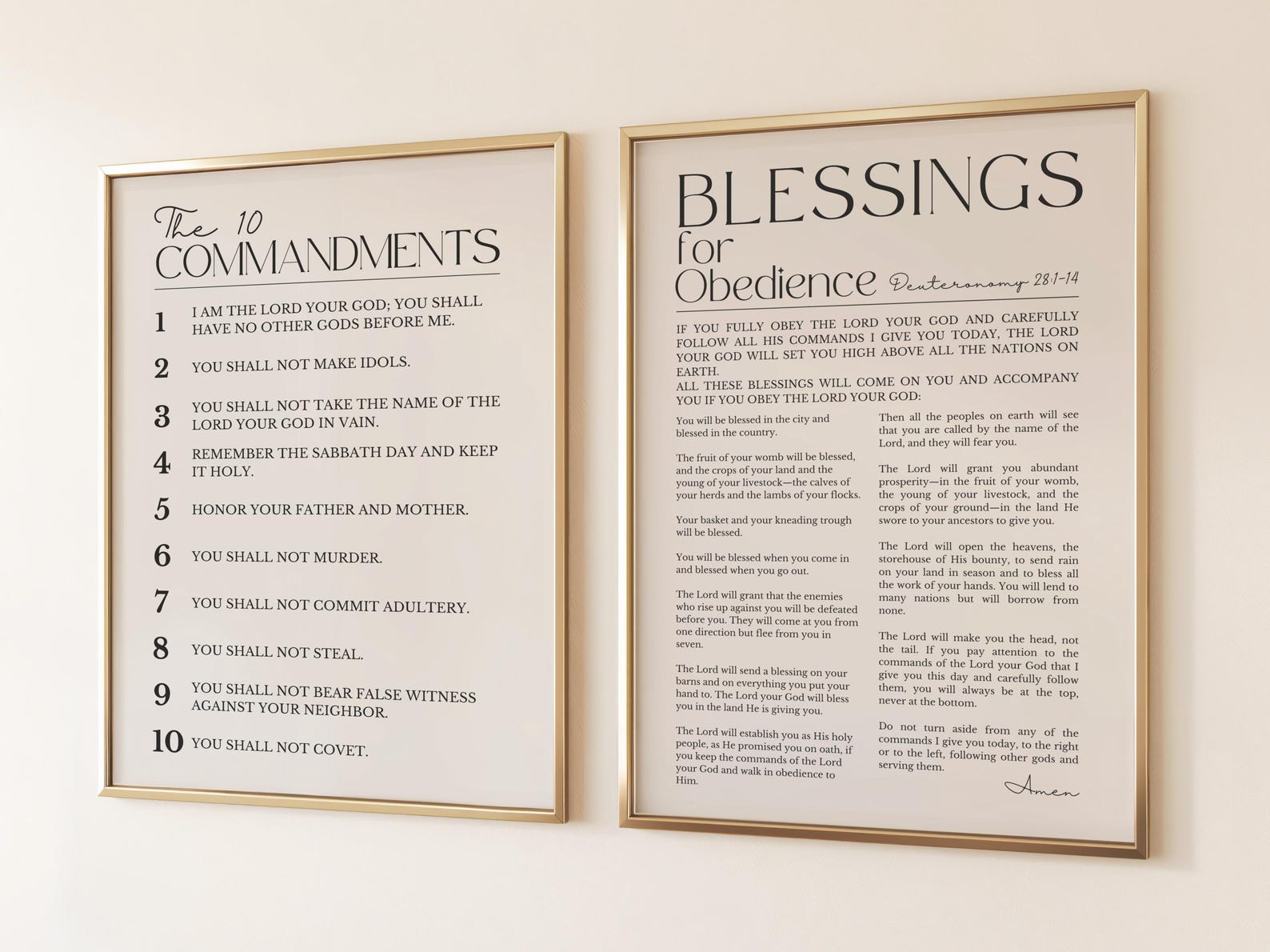 Ten Commandments Wall Art Deuteronomy 28 Print Church Classroom Decor ...