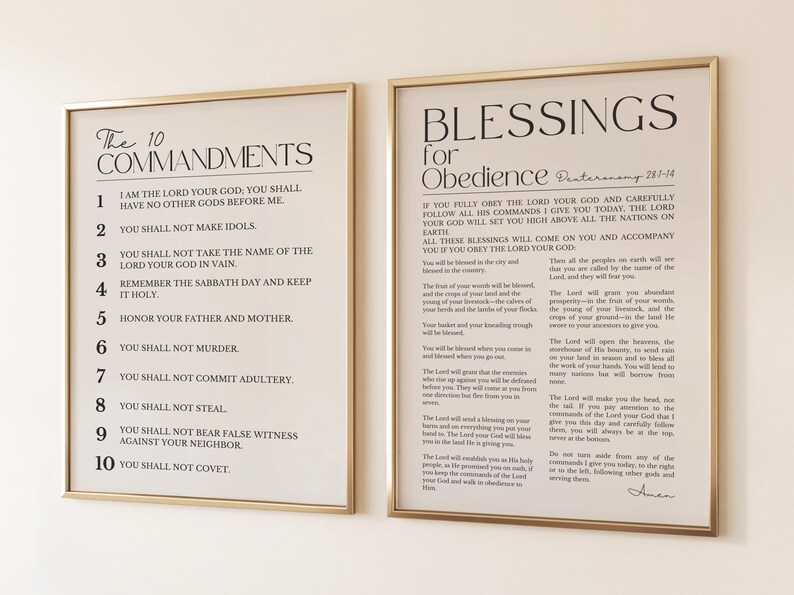 Ten Commandments Wall Art Deuteronomy 28 Print Church Classroom Decor Christian Classroom Decor ...