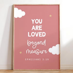Set of 6 Colorful Children Bible Verse Wall Art Christian Playroom ...