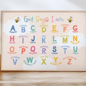God Says I Am Affirmation for Kids Christian Alphabet Affirmation Bible ...