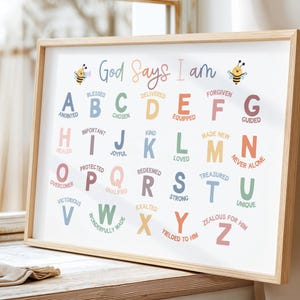 God Says I Am Affirmation for Kids Christian Alphabet Affirmation Bible ...