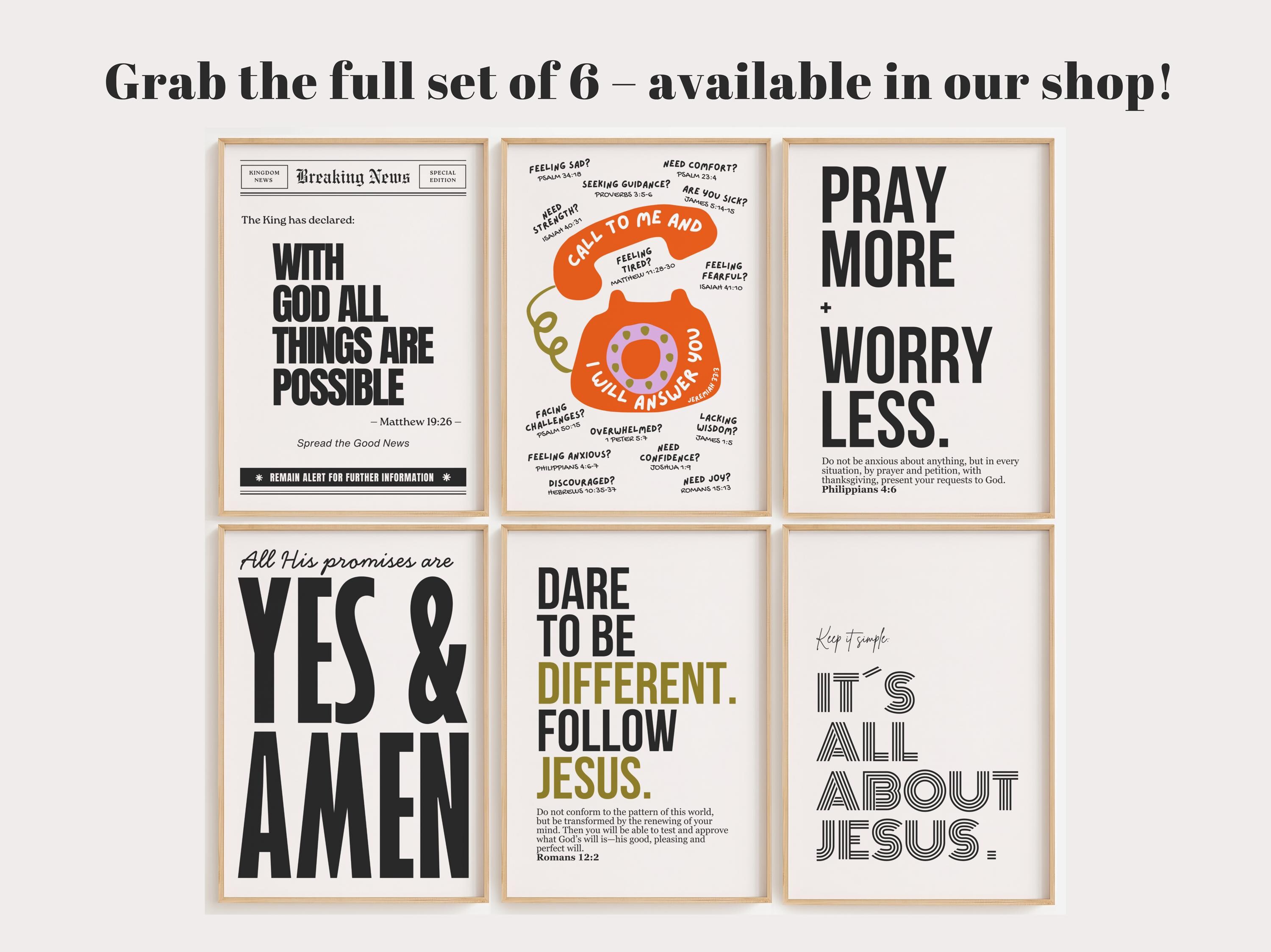 Bible Emergency Numbers Wall Art Jeremiah 33 3 Poster Cool Christian ...