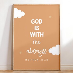 Set of 6 Colorful Children Bible Verse Wall Art Christian Playroom ...