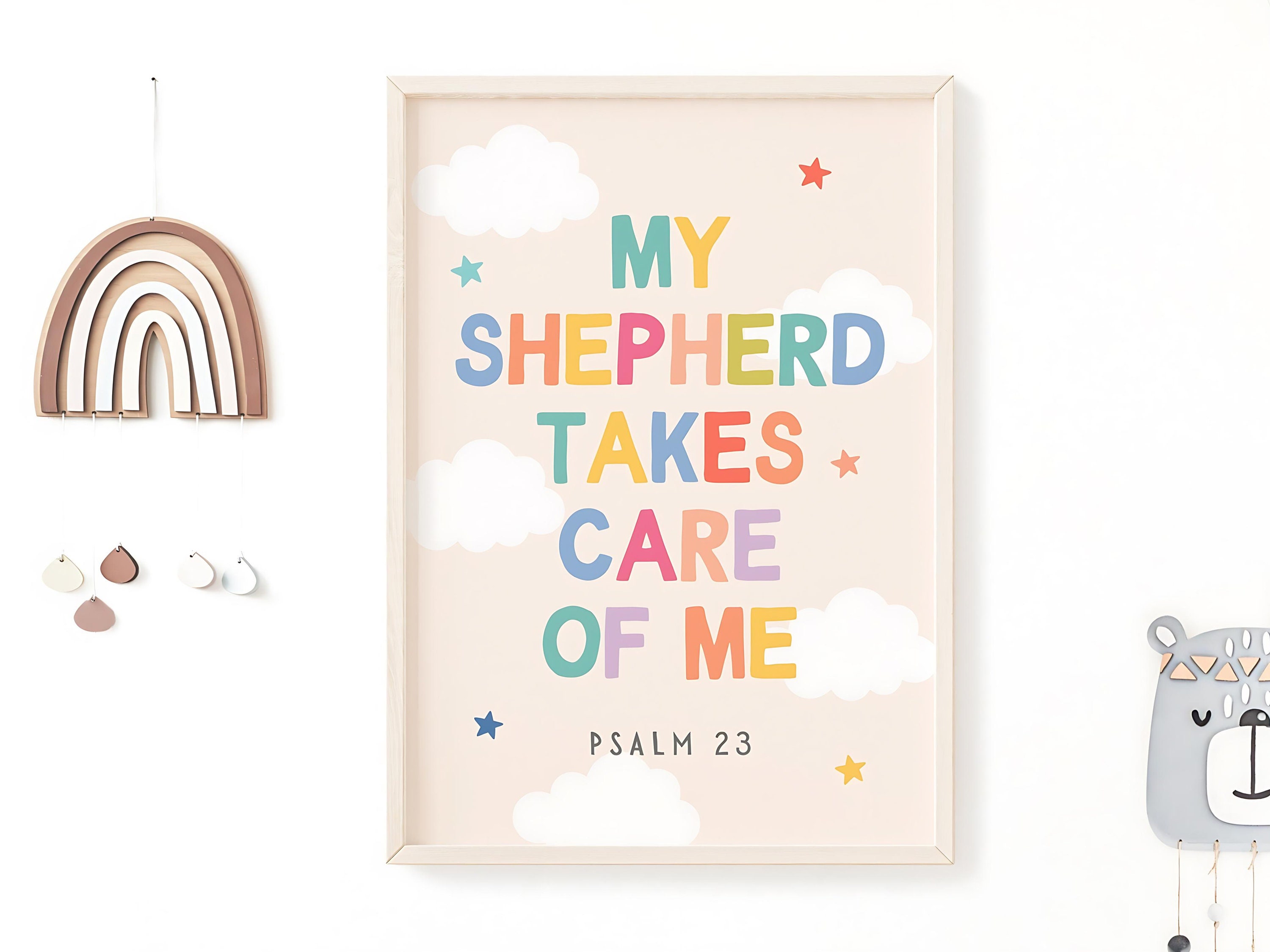 Set of 3 Colorful Children Bible Verse Wall Art Prints Christian ...