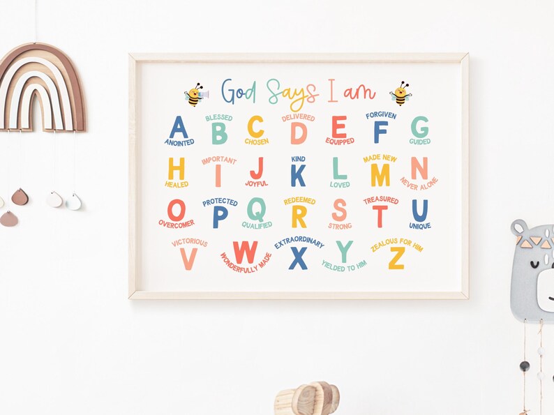 God Says I Am Affirmation for Kids Christian Alphabet Affirmation Bible ...