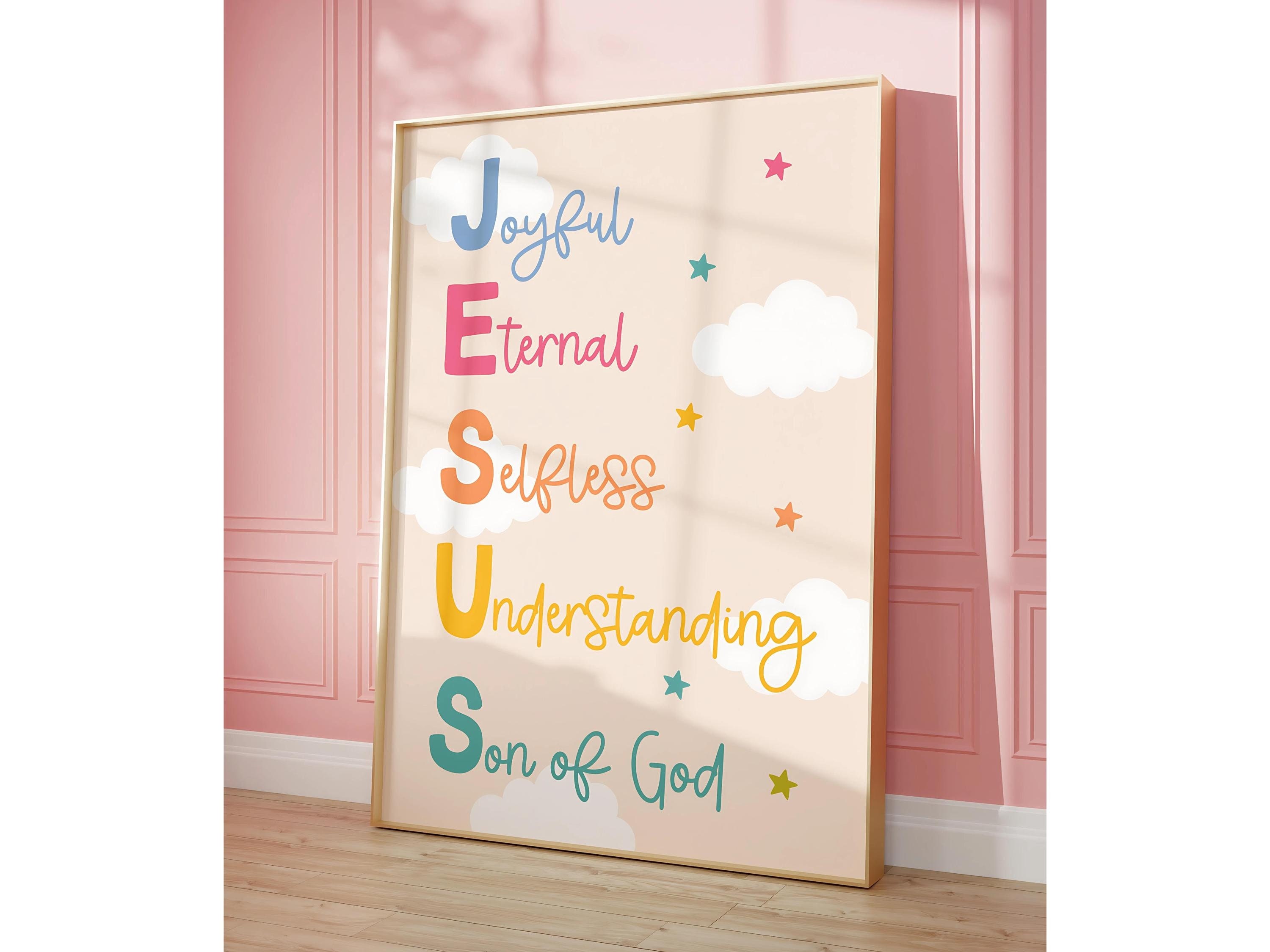 Colorful Jesus Wall Art for Kids Ministry Decor Christian Playroom ...