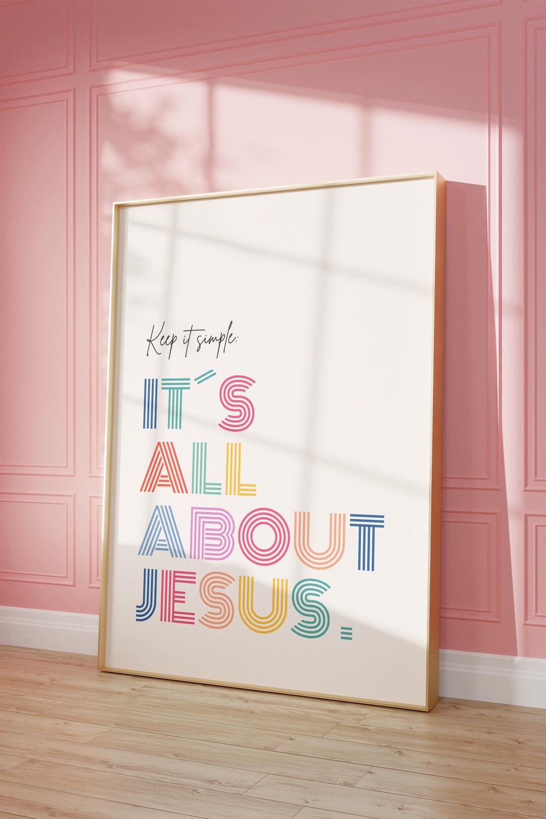 It's All About Jesus Theme Wall Art Colorful Christian Wall Art ...