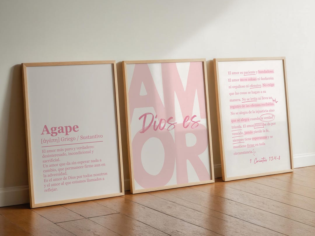 Versículos De La Biblia En Español Dios Es Amor Print Pink 1 ...