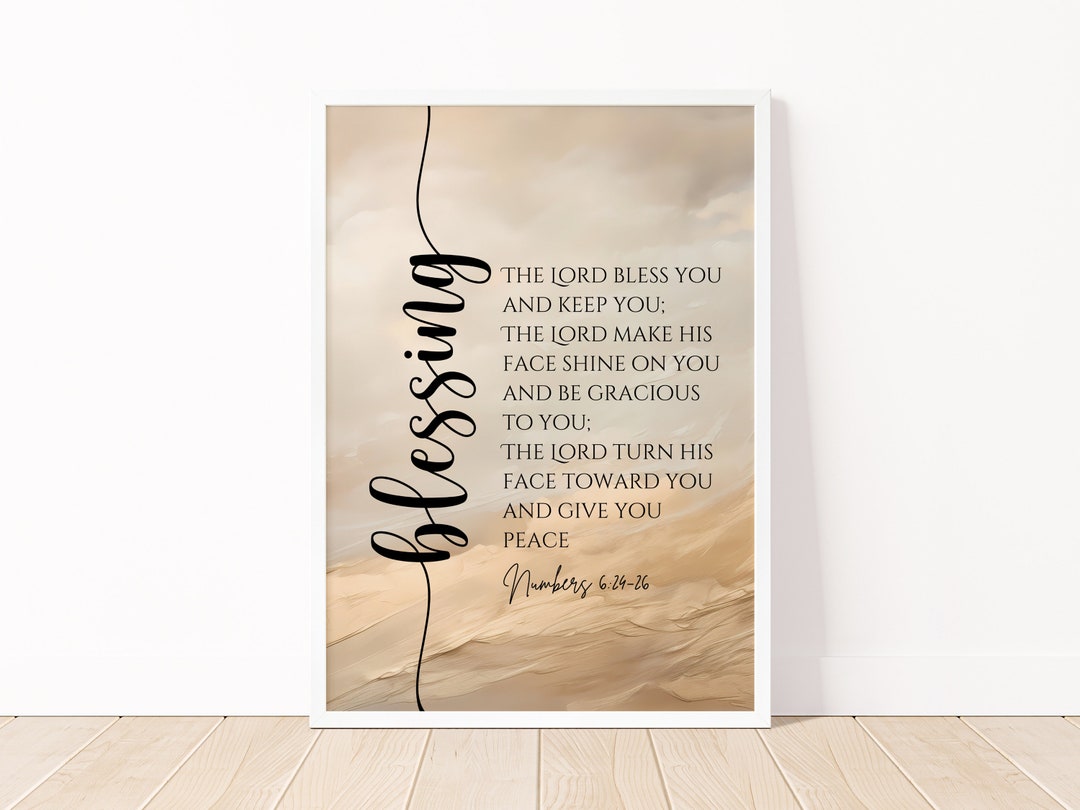 The Lord Bless You and Keep You Numbers 6 24 26 Wall Art Printable ...