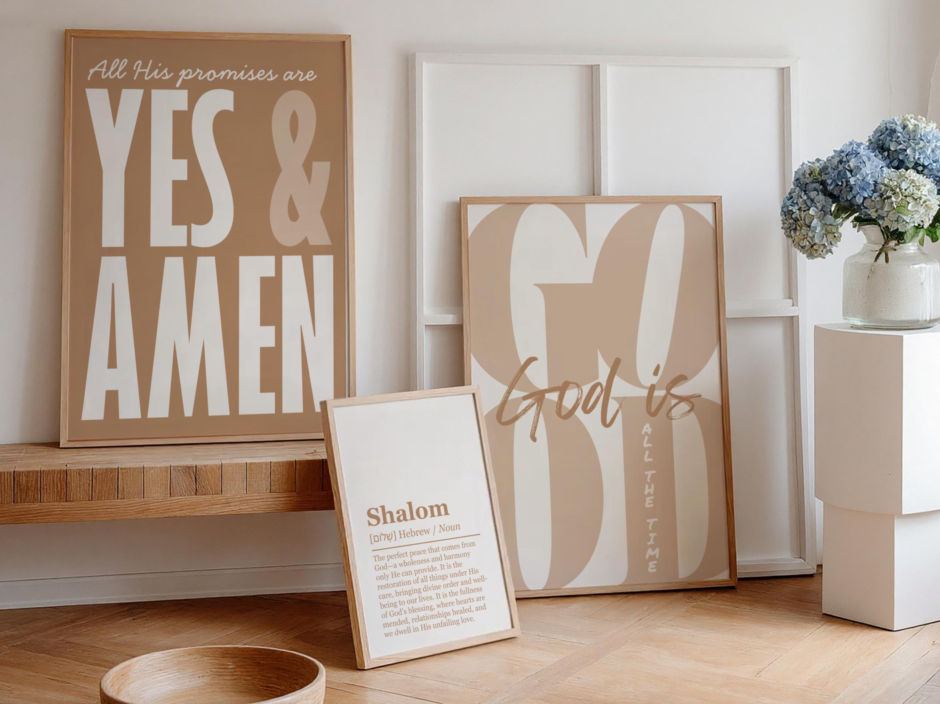 Set of 6 Neutral Aesthetic Bible Verse Poster Bundle God is Good All ...
