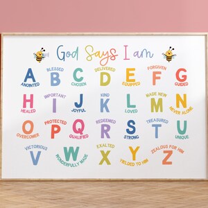 God Says I Am Affirmation for Kids Christian Alphabet Affirmation Bible ...