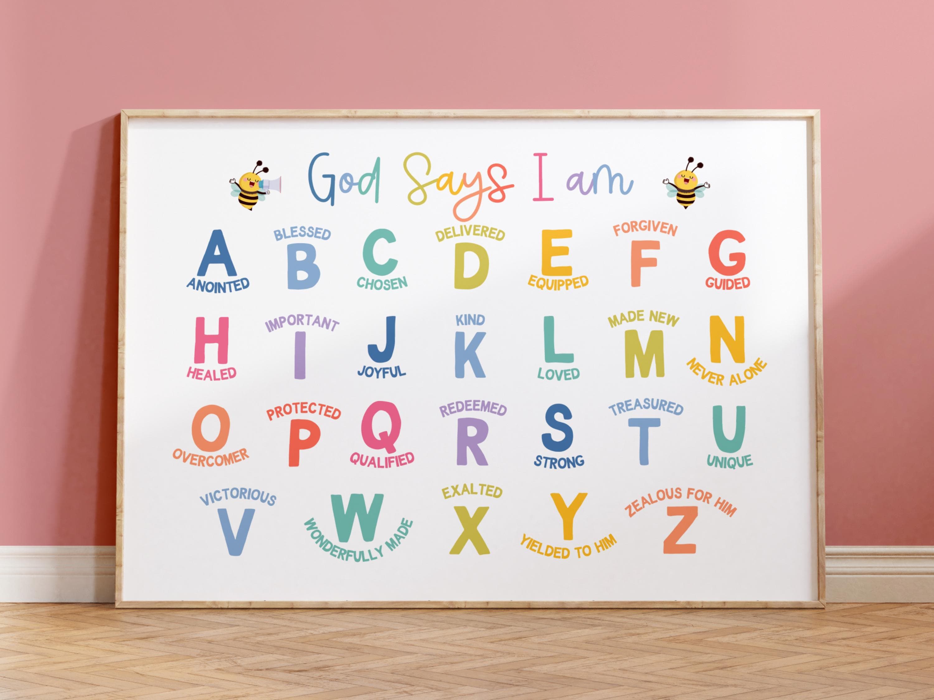 God Says I Am Affirmation for Kids Christian Alphabet Affirmation Bible ...