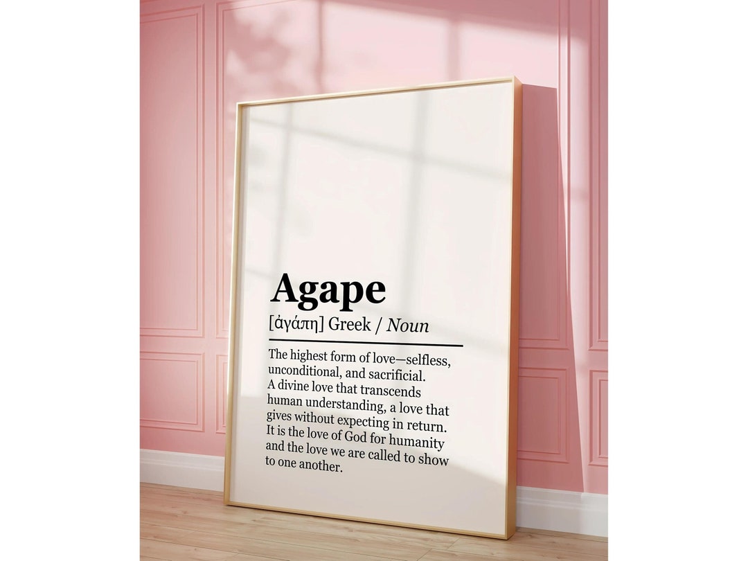 Agape Wall Art Greek Word Definition Wall Art Agape Love Word Meaning ...