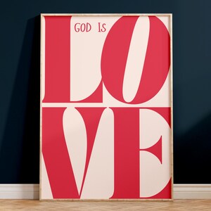God is Love Poster God Quotes Poster 1 John 4 8 Wall Art Cool Christian ...
