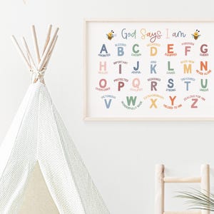 God Says I Am Affirmation for Kids Christian Alphabet Affirmation Bible ...