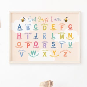 God Says I Am Affirmation for Kids Christian Alphabet Affirmation Bible ...