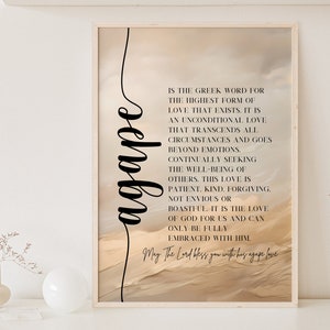 Agape Printable Bible Word Definition Art Christian Artwork Minimalist ...