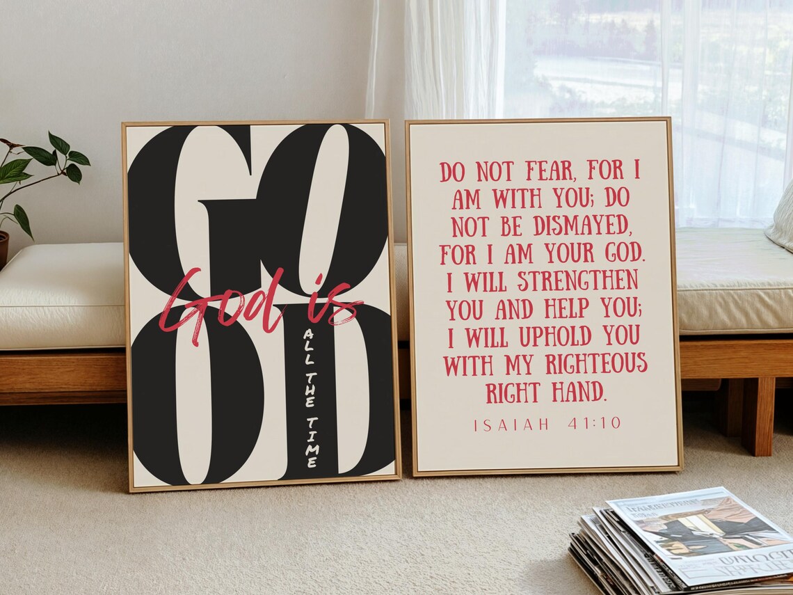 Duo Art Print God is Good All the Time Print Aesthetic Bible Verse ...