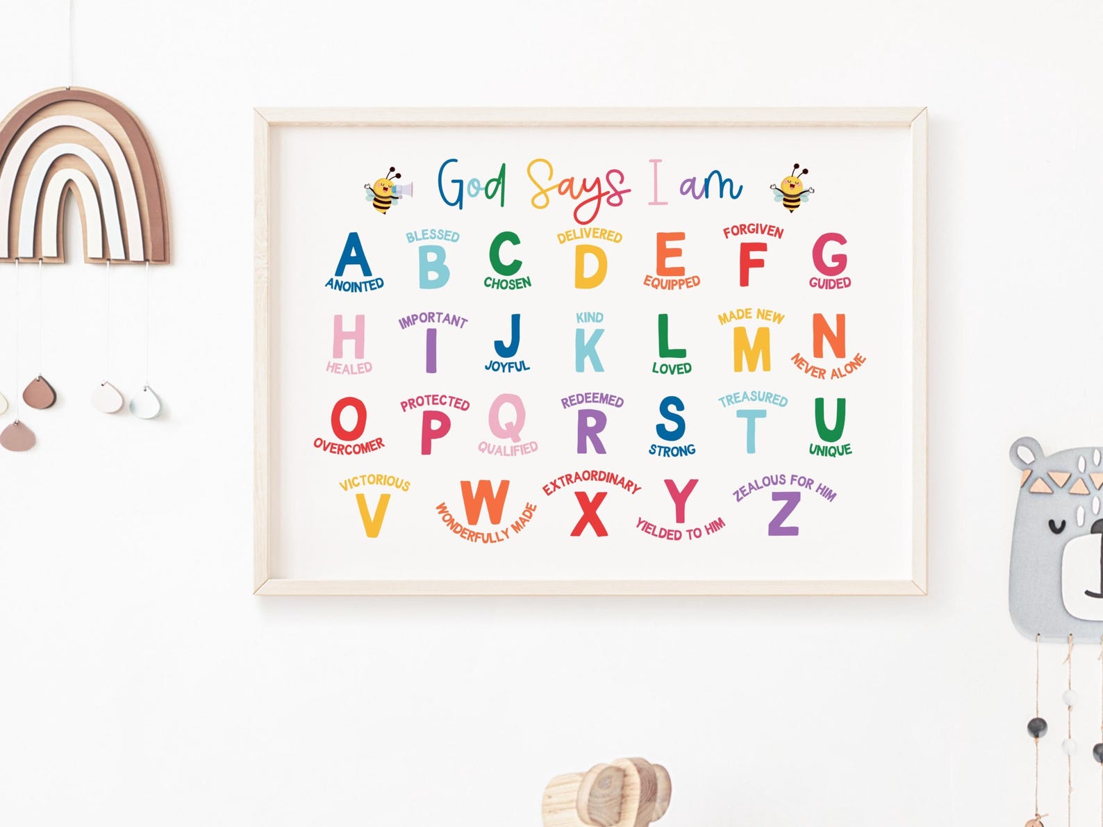 God Says I Am Affirmation for Kids Christian Alphabet Affirmation Bible ...