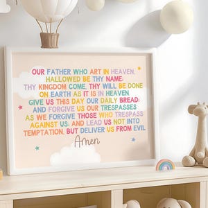 The Lords Prayer Kids Printable Poster Christian Classroom Decor ...