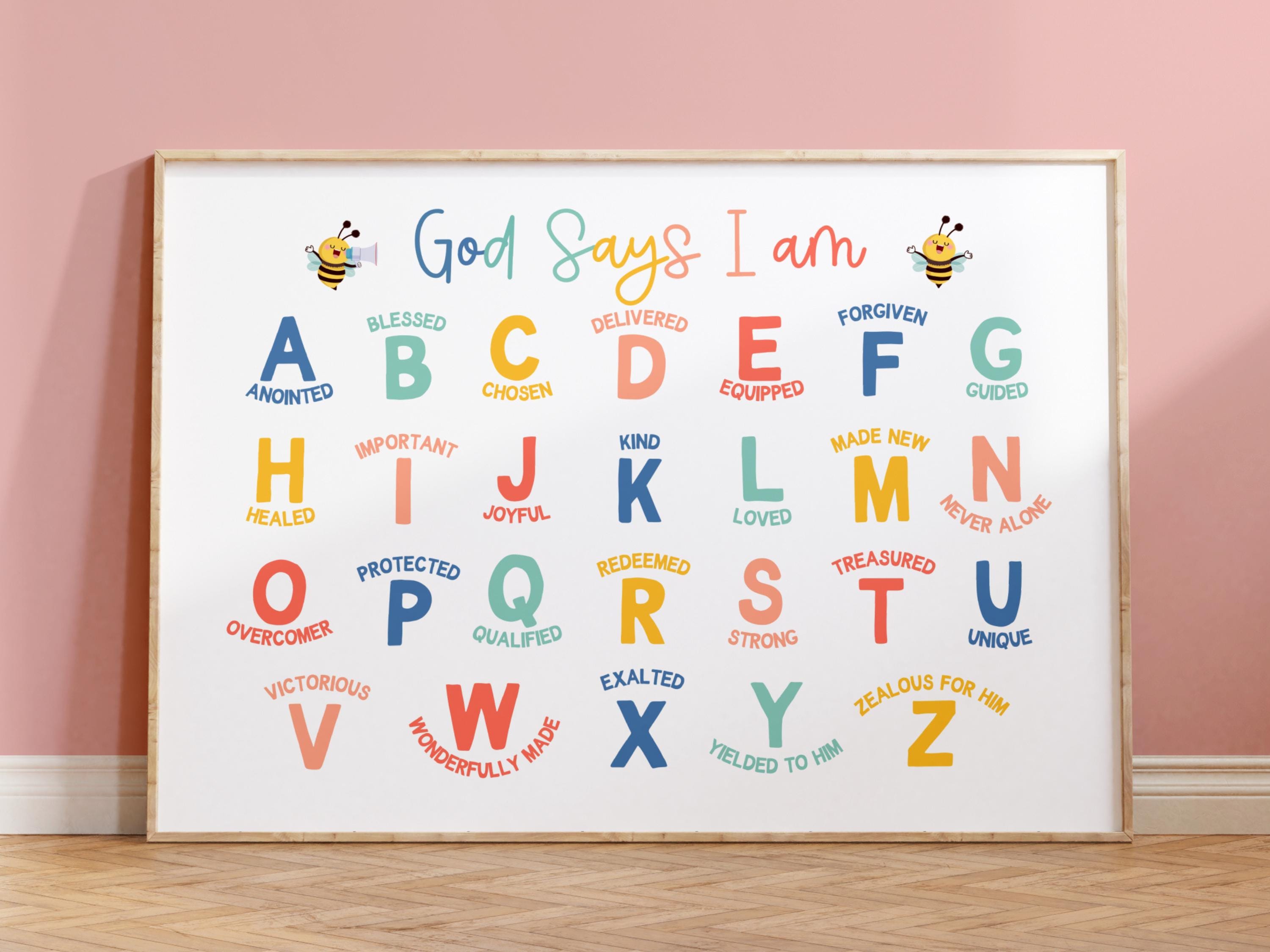 God Says I Am Affirmation for Kids Christian Alphabet Affirmation Bible ...