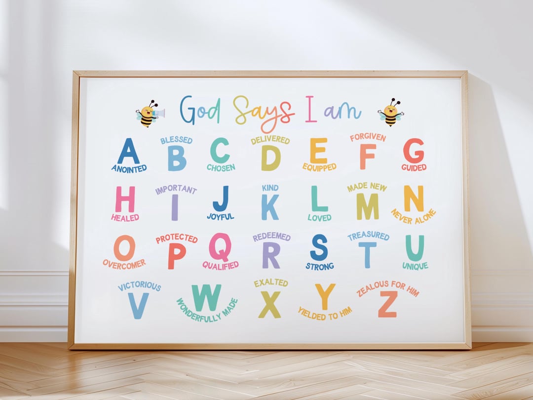 God Says I Am Affirmation for Kids Christian Alphabet Affirmation Bible ...