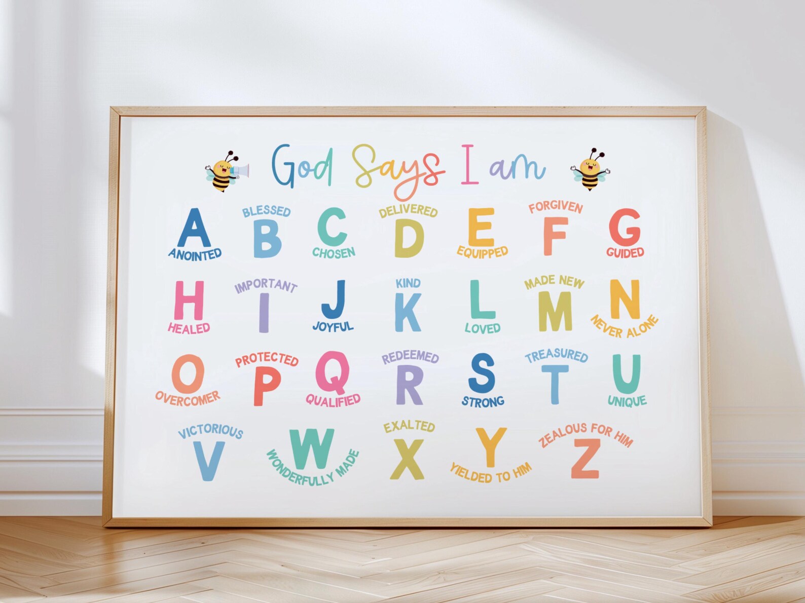 God Says I Am Affirmation for Kids Christian Alphabet Affirmation Bible ...
