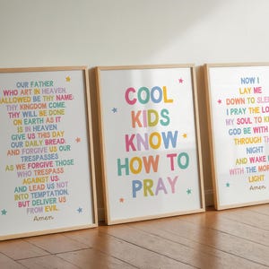 Daily Prayers for Kids Colorful Children Bible Verse Wall Art for Kids ...