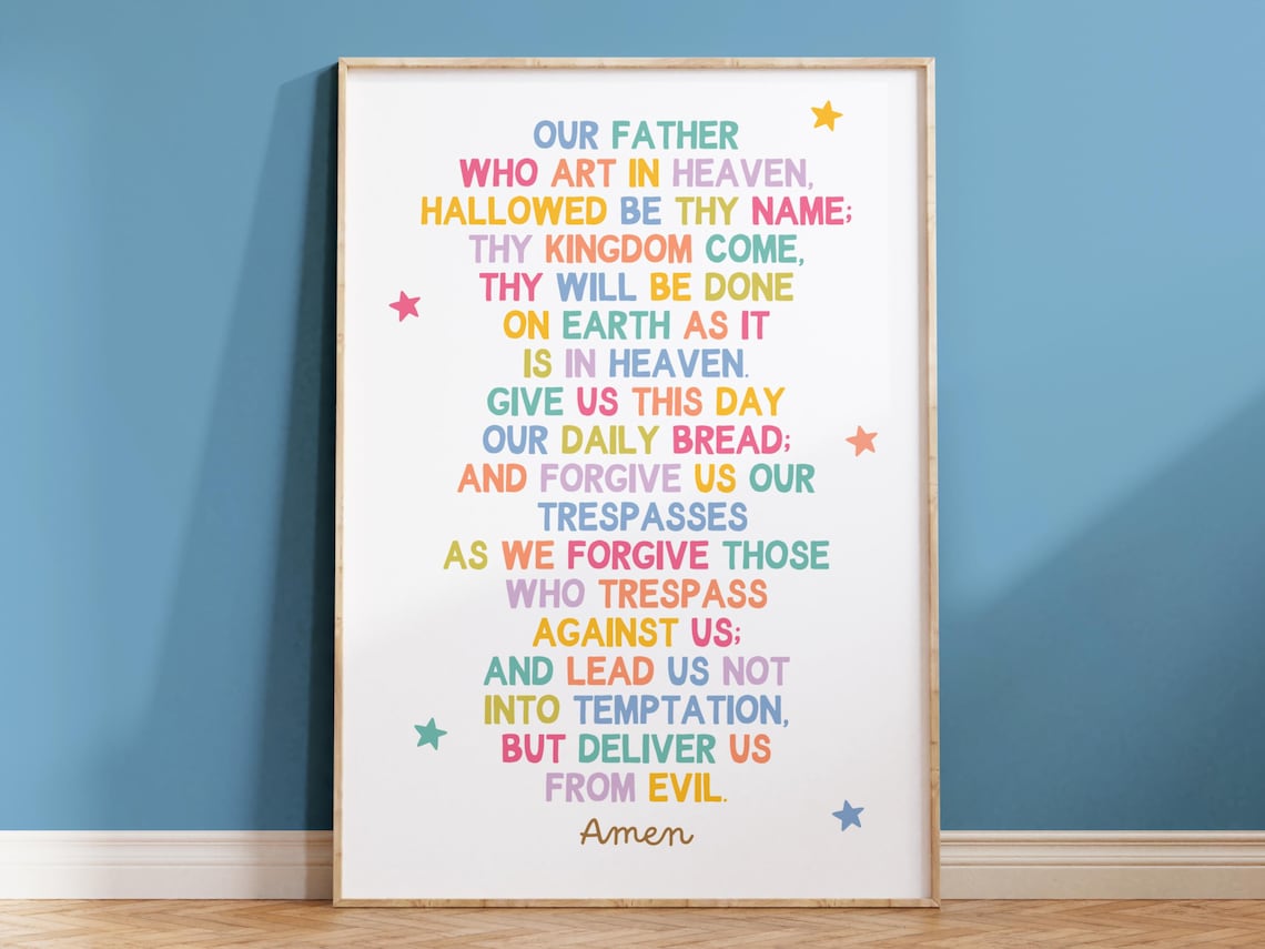 The Lords Prayer Kids Printable Poster Christian Classroom Decor ...