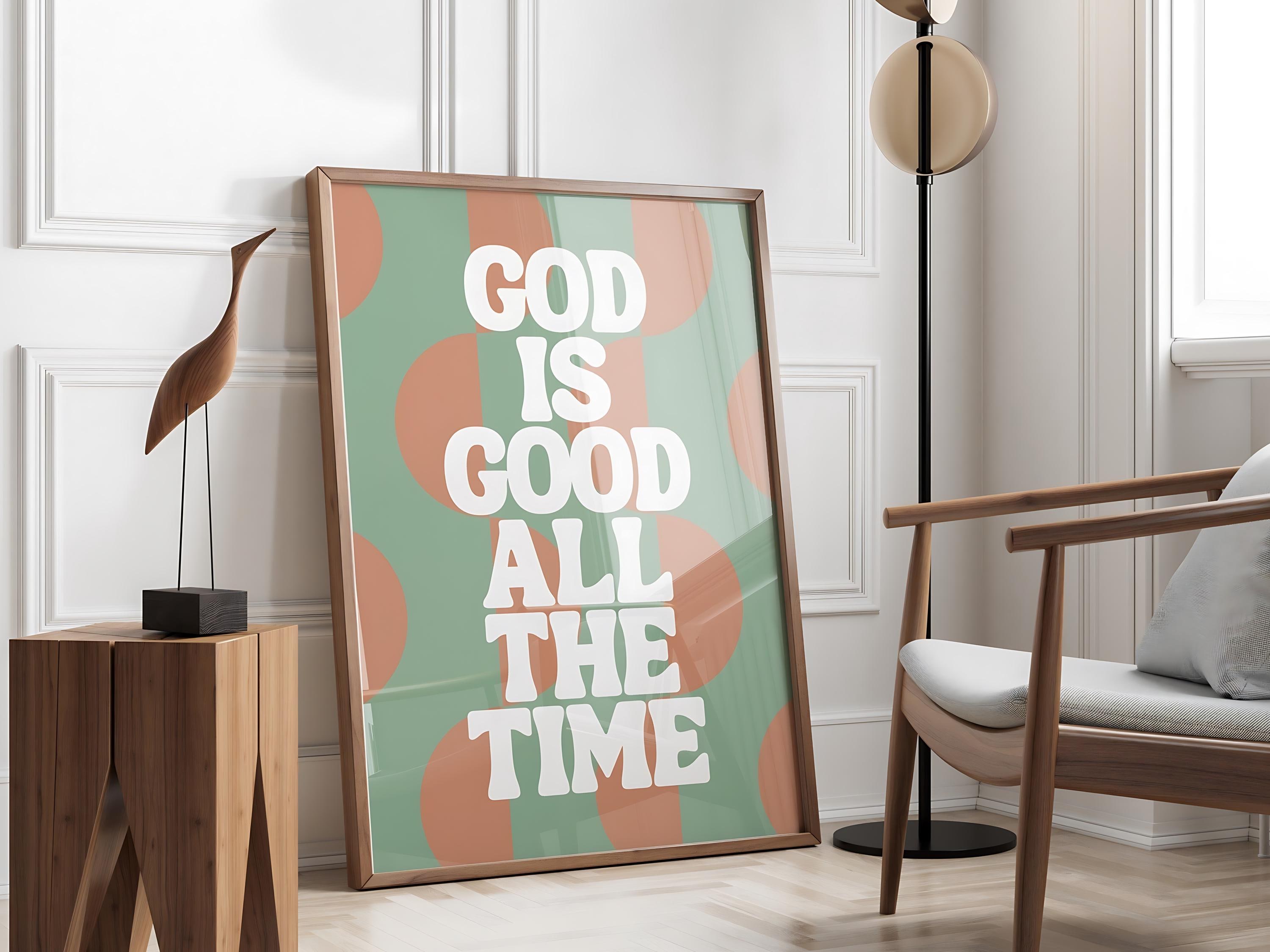 God is Good All the Time Print Colorful Retro Christian Poster Groovy ...