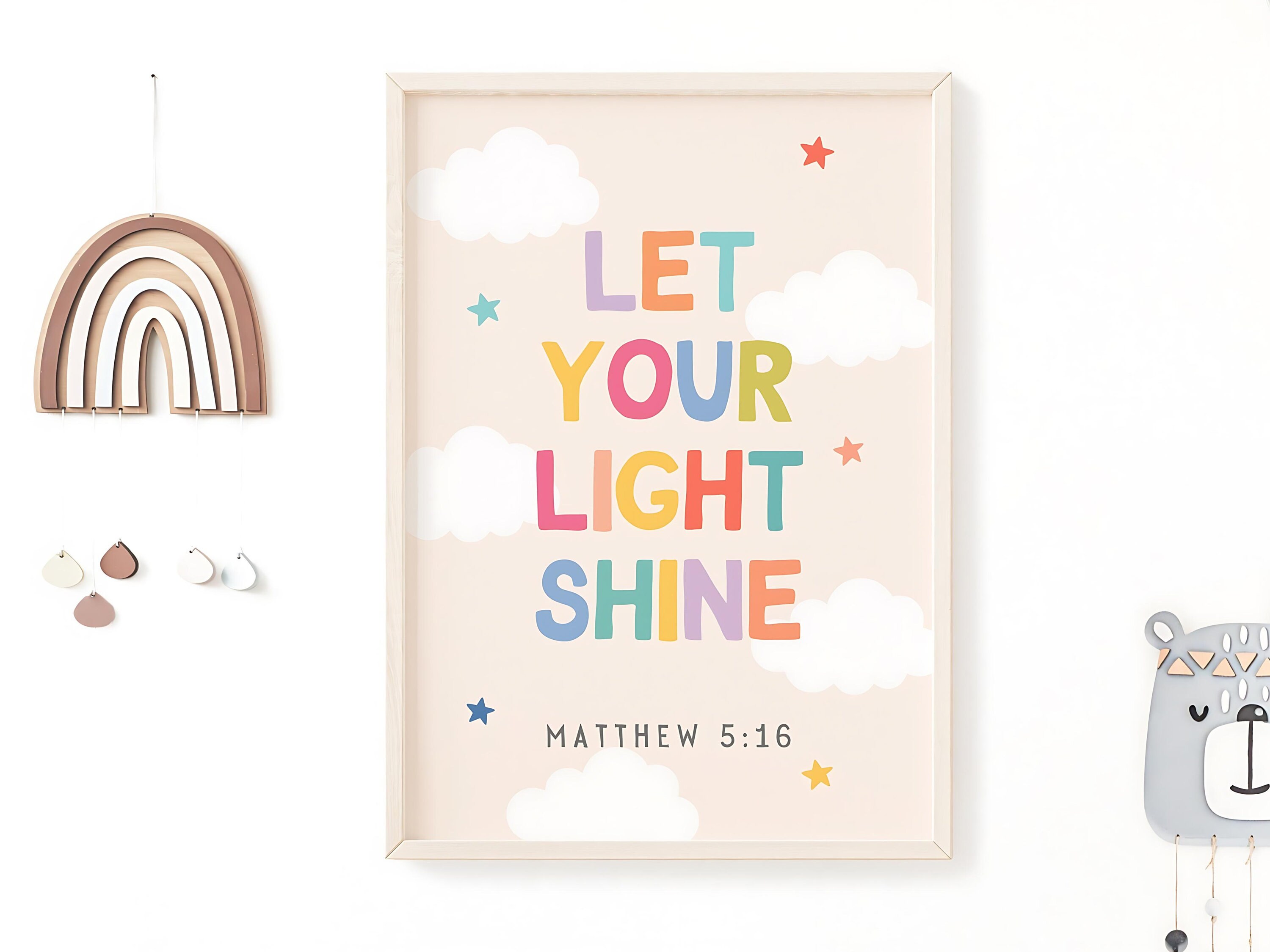 Set of 3 Colorful Children Bible Verse Wall Art Prints Christian ...