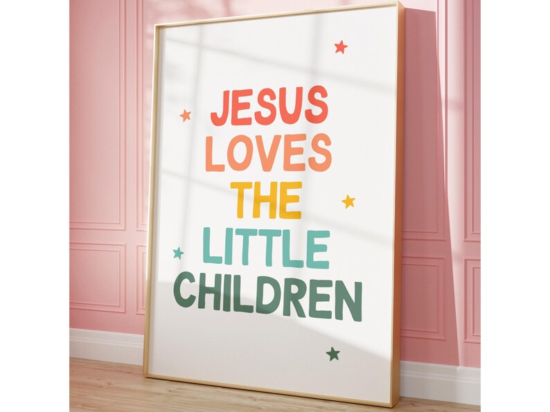 Let the Children Come to Me Wall Art for Kids Ministry Decor Colorful ...