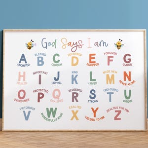 God Says I Am Affirmation for Kids Christian Alphabet Affirmation Bible ...