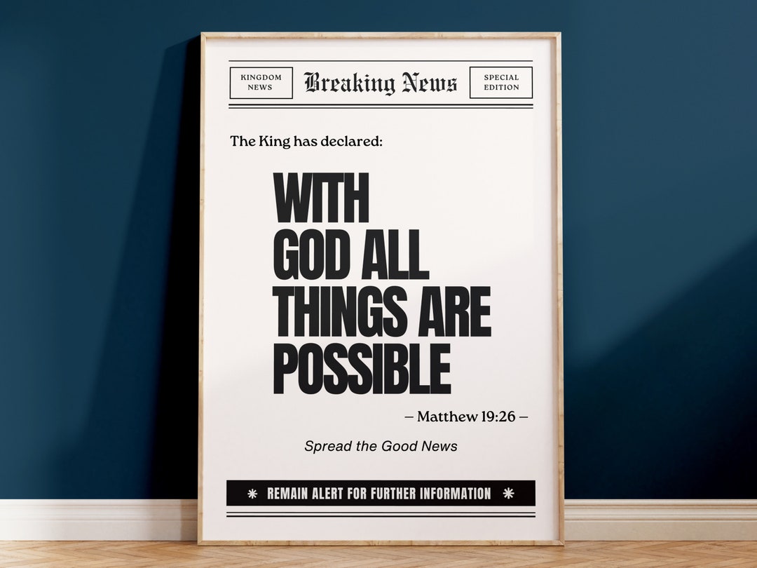 With God All Things Are Possible Cool Christian Print the Good News ...