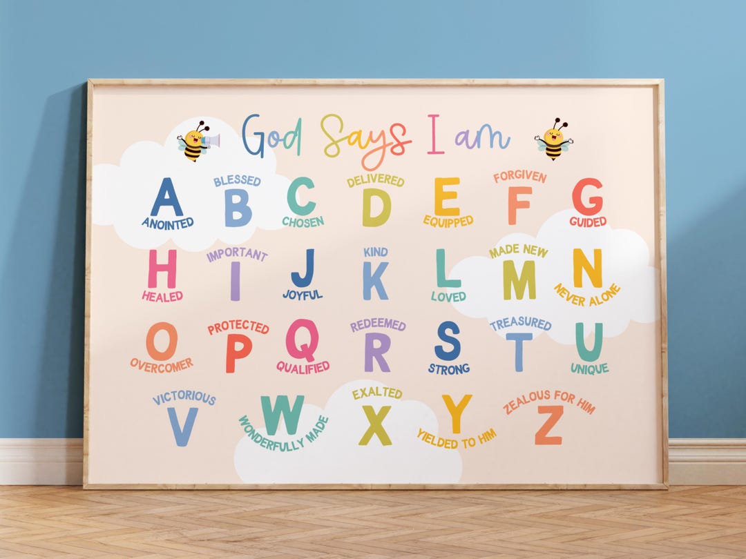 God Says I Am Affirmation for Kids Christian Alphabet Affirmation Bible ...