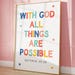 With God All Things Are Possible Poster Colorful Children Bible Verse ...