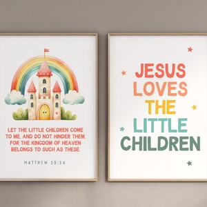 Let the Children Come to Me Wall Art for Kids Ministry Decor Colorful ...