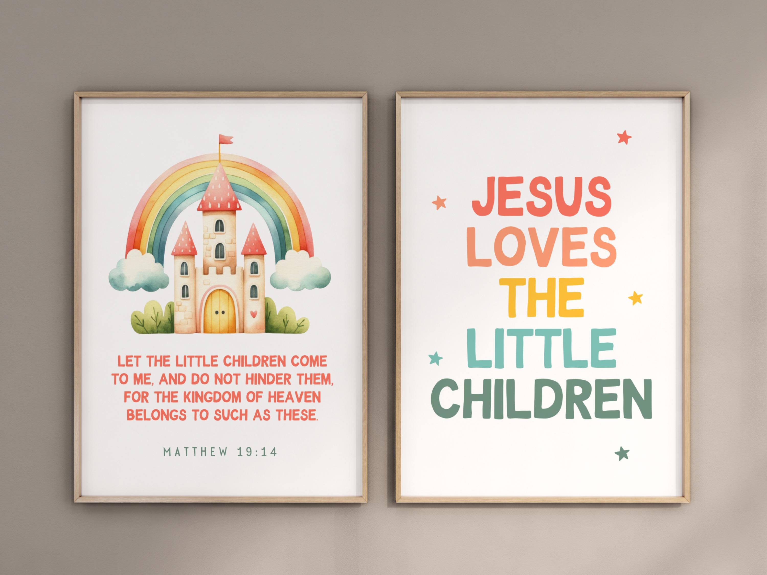 Let the Children Come to Me Wall Art for Kids Ministry Decor Colorful ...