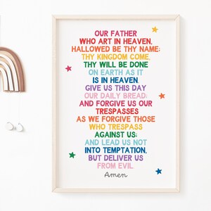 The Lords Prayer Kids Printable Poster Christian Classroom Decor ...