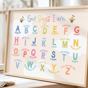 God Says I Am Affirmation for Kids Christian Alphabet Affirmation Bible ...