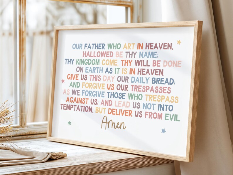 The Lords Prayer Kids Printable Poster Christian Classroom Decor ...