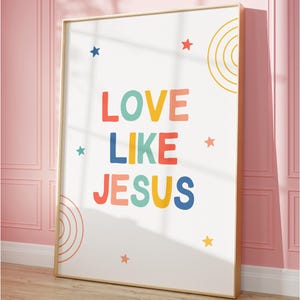 Set of 3 Colorful Christian Wall Art for Kids Ministry Decor Church ...