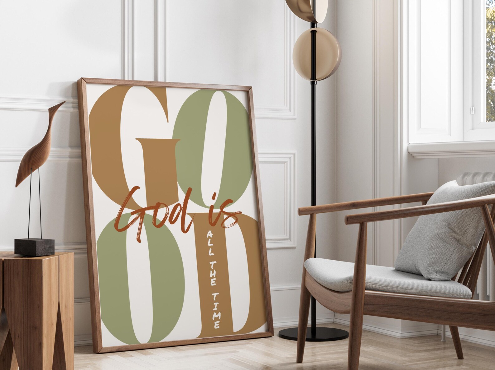 God is Good All the Time Print Aesthetic Bible Verse Poster Cool ...