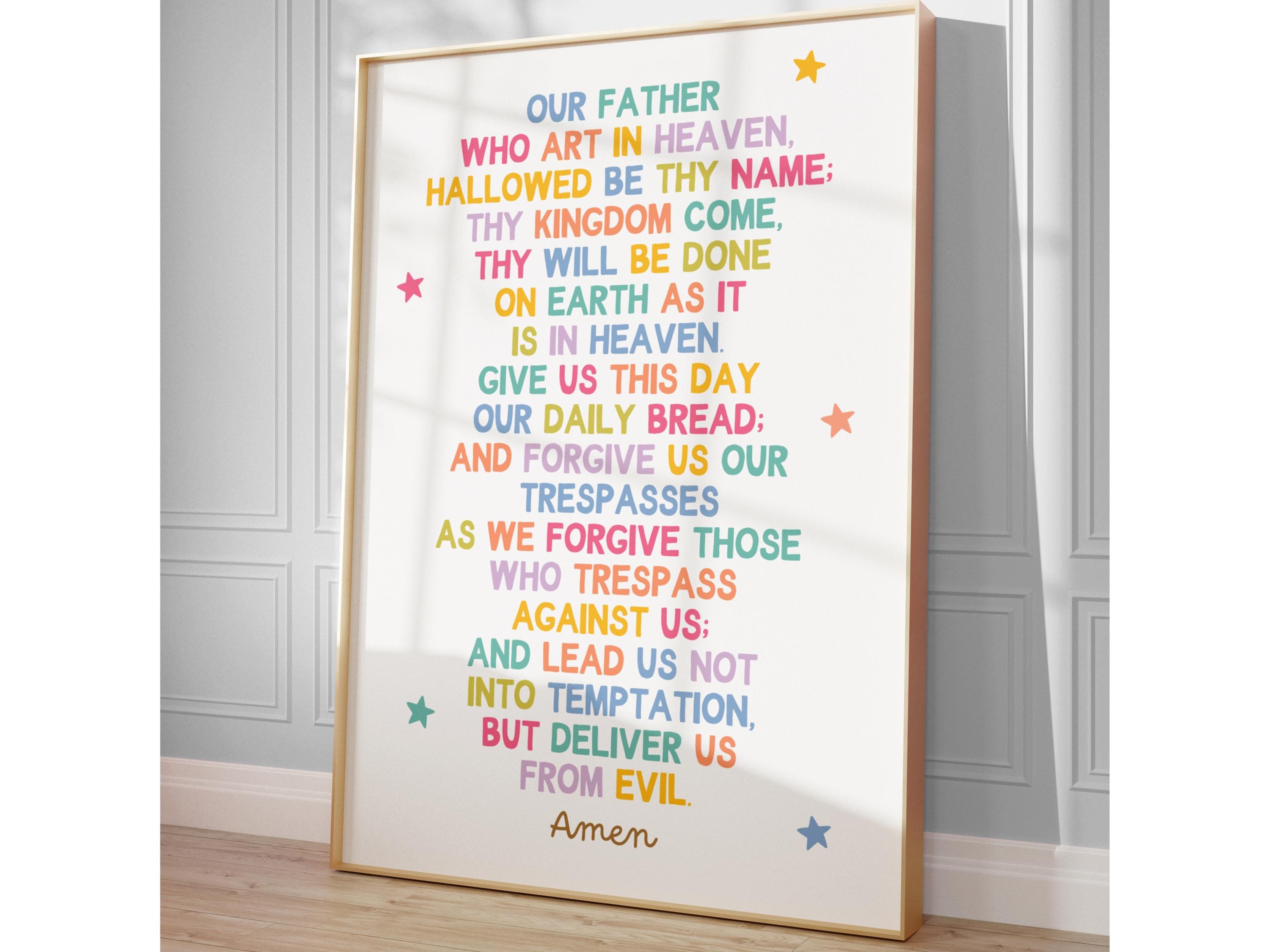 The Lords Prayer Kids Printable Poster Christian Classroom Decor ...
