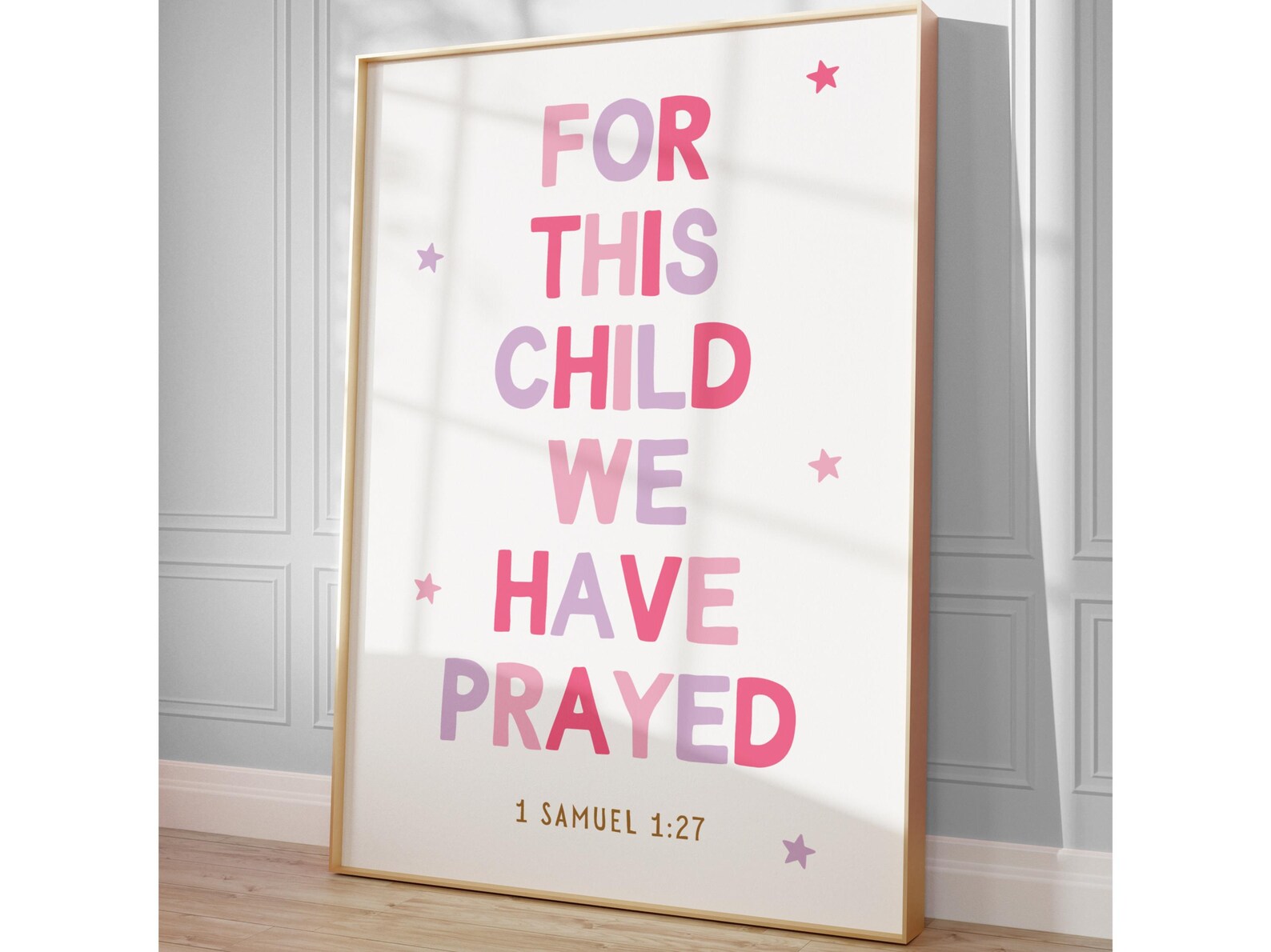 For This Child We Have Prayed Poster Girly Christian Wall Art Children ...